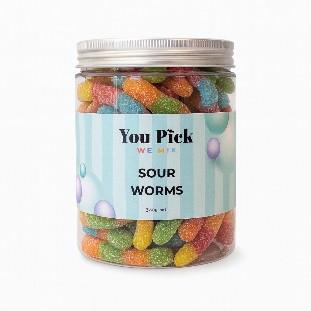 Sour Worms - 500ml Jar | Pick n Mix Lollies Gift | You Pick We Mix ...